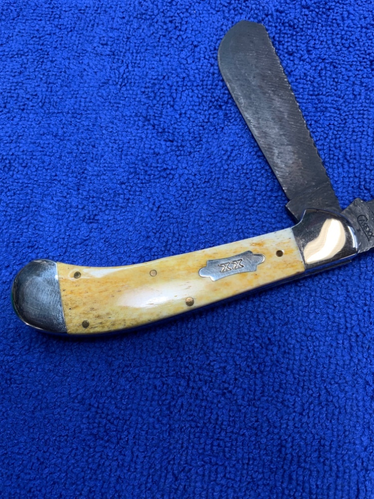 CASE XX 2009 David YellowHorse Damascus Native Steel Antique Bone ...