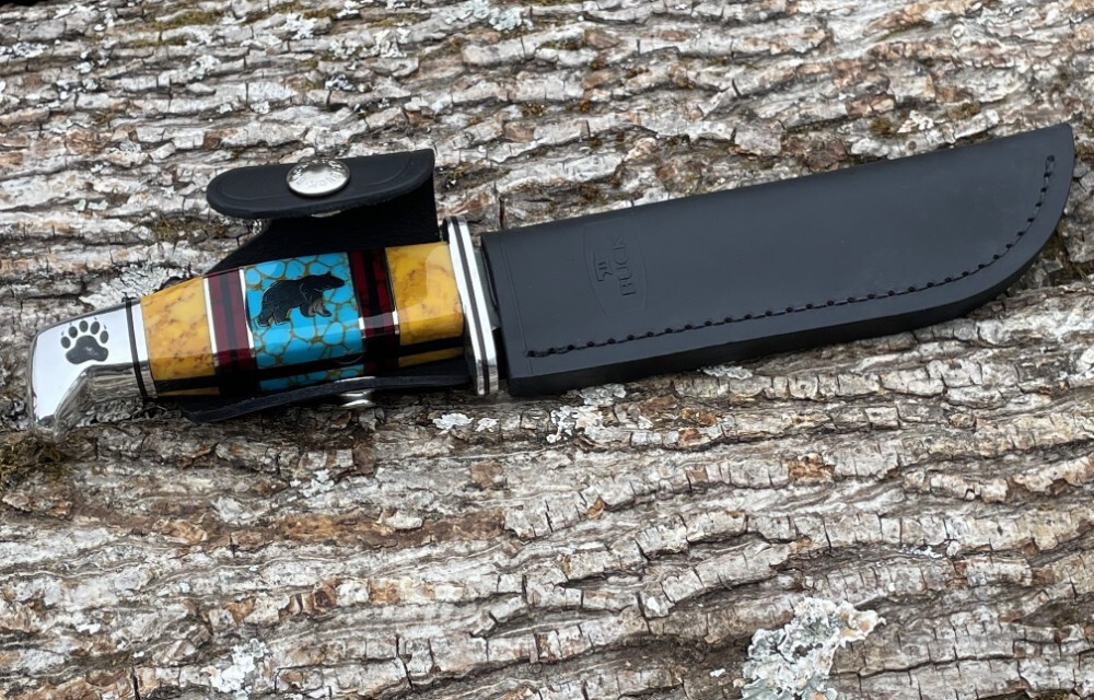 BUCK 119 ** DAVID YELLOWHORSE CUSTOM GRIZZLY TRACKS ARTIST PROOF