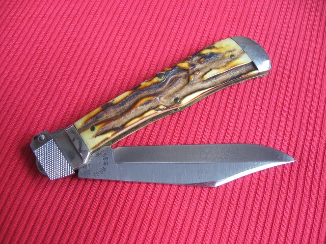 Vintage JAEGER BROS. Stag AERIAL Switchblade Knife