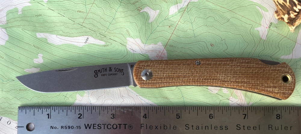 Smith & Sons Mudbug (sodbuster type) Lockback Natural Burlap Micarta ...