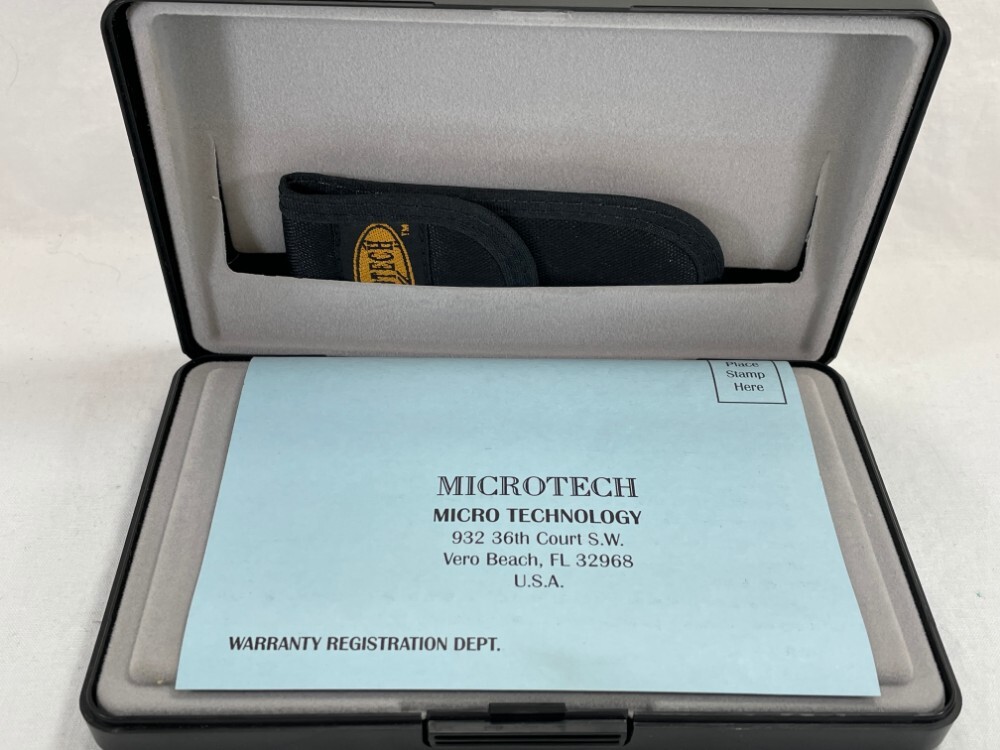 2000 MICROTECH U.D.T. Partially Serrated Clip Point Auto w/Pouch & OMP Box
