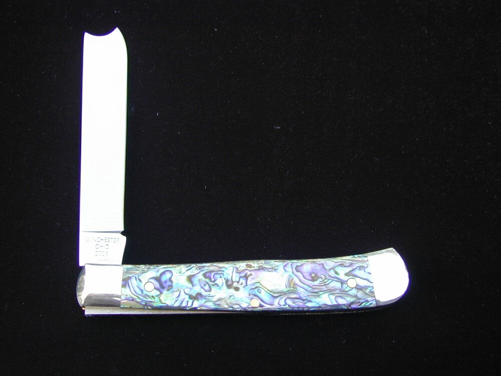 Cooper Cutlery Smooth Abalone Shell Razor Trapper Knife Rare NIB Made ...