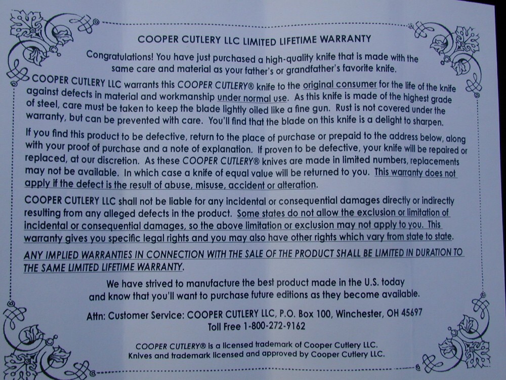 Cooper Cutlery Smooth Abalone Shell Razor Trapper Knife Rare NIB Made ...