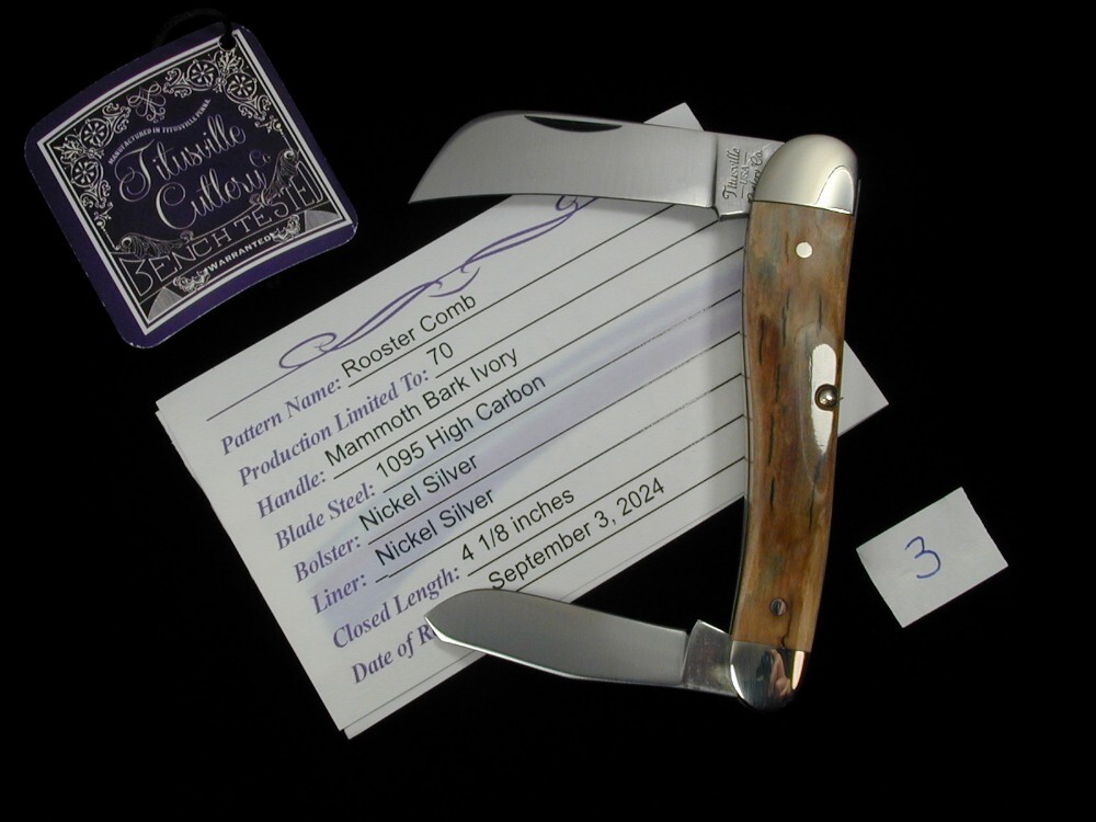 Titusville Cutlery Mammoth Ivory Bark Rooster Comb Farmer Knife Super ...