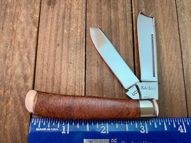 Kabar Razor Mini Trapper Quince Burl Wood 1989