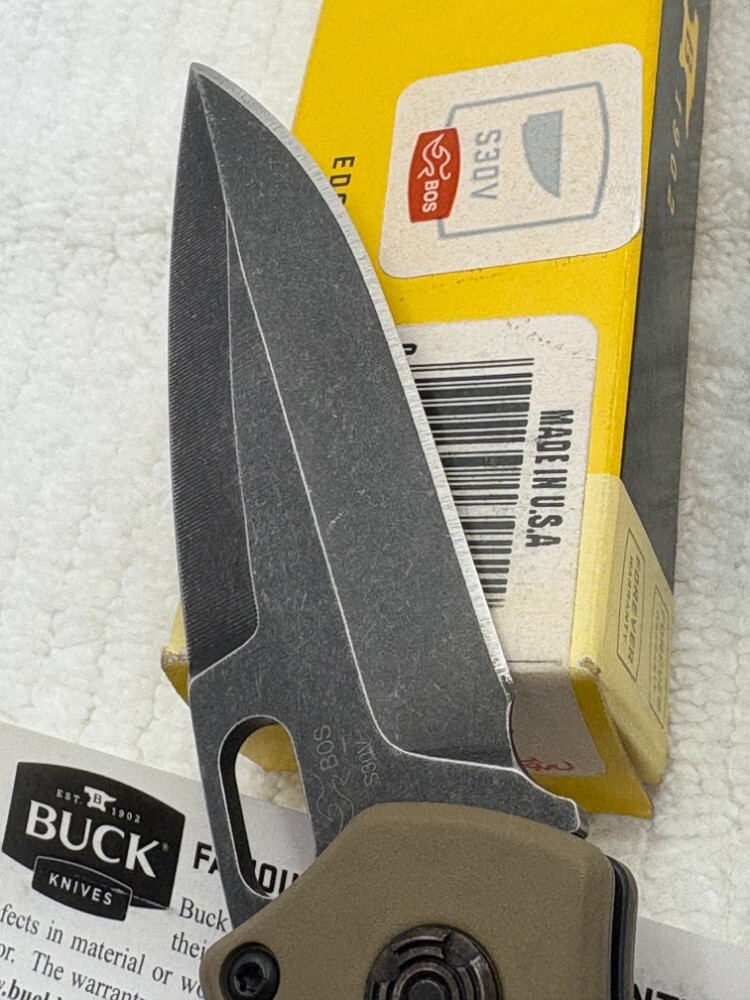 Buck Impact Push Button Auto Knife 0898BRS Sliding Safety Lock New In ...