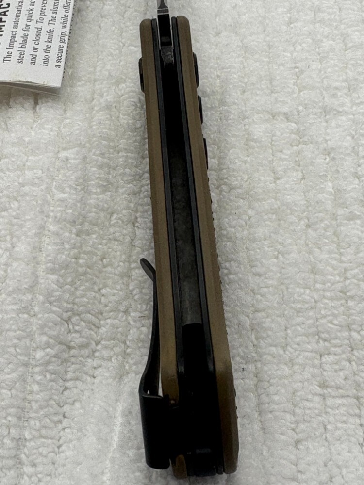 Buck Impact Push Button Auto Knife 0898BRS Sliding Safety Lock New In ...