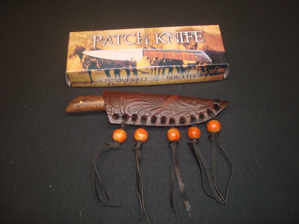 Patch Knife with Leather Sheath New in Box