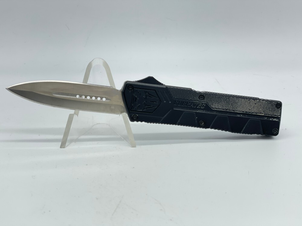 COBRATEC KNIVES Lightweight Black Spear Point OTF Automatic w/ Sheath ...
