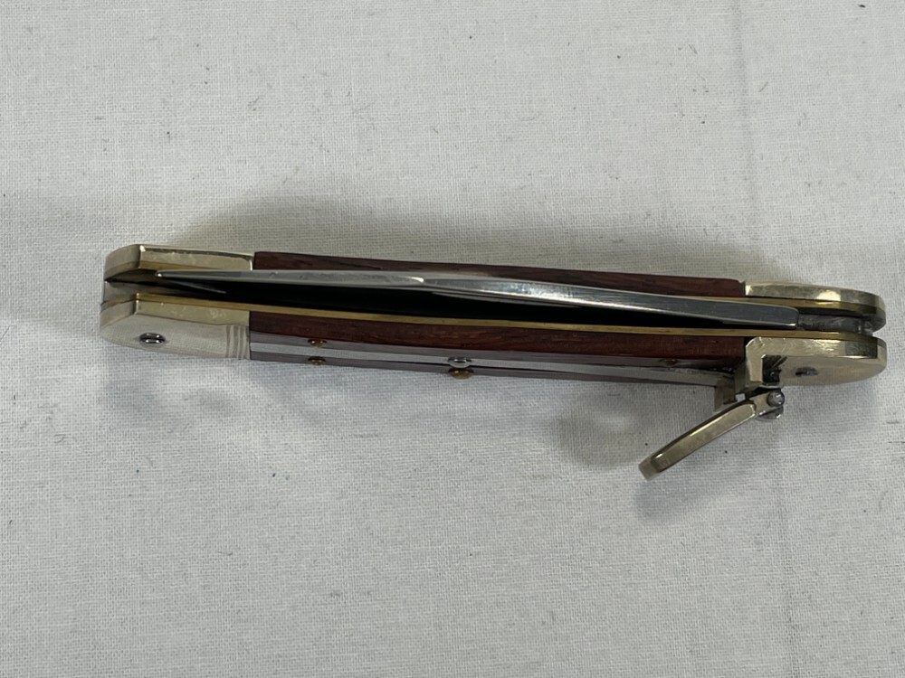 HUBERTUS KNIVES GERMANY Wood Leverlock Automatic