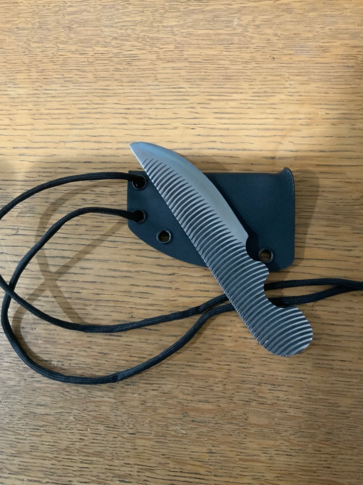 Hand Crafted Vixen File Neck Knife w/Kydex Sheath & Lanyard