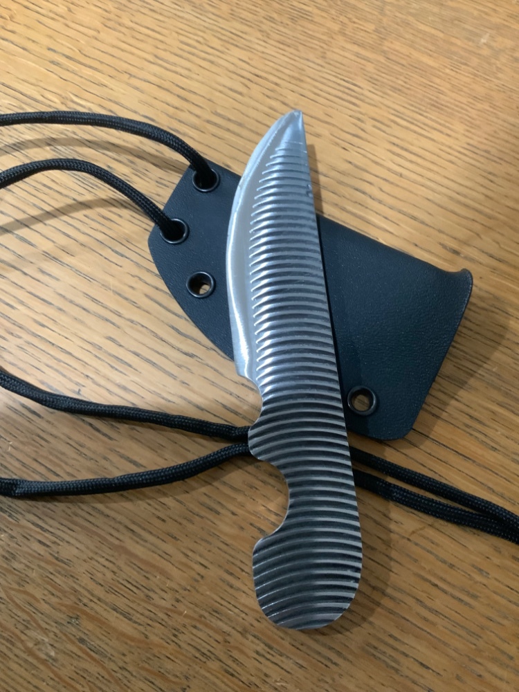 Hand Crafted Vixen File Neck Knife w/Kydex Sheath & Lanyard