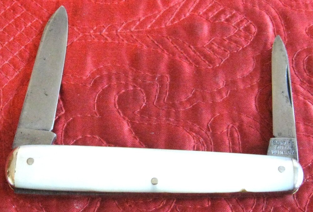 Schrade Cut Co 2 blade Pearl Pen Knife 3 5/16" closed