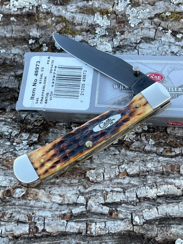 CASE XX ** 2016 ANTIQUE JIGGED BONE PVD COATED BLADE TRAPPERLOCK