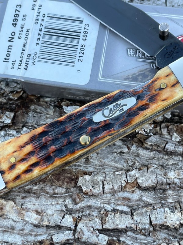 CASE XX ** 2016 ANTIQUE JIGGED BONE PVD COATED BLADE TRAPPERLOCK
