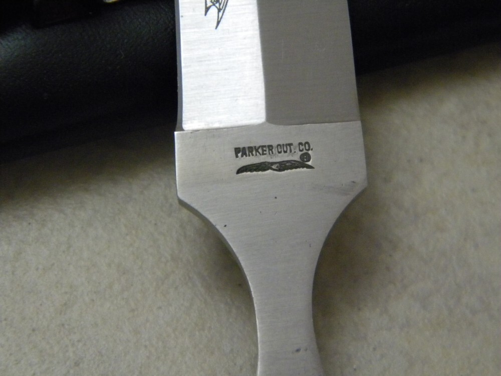 Parker Cut Co Japan Bone Push Dagger Lockback Knife w/Sheath