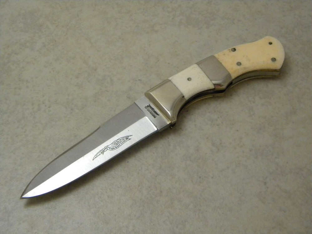 Parker Cut Co Japan Bone Push Dagger Lockback Knife w/Sheath