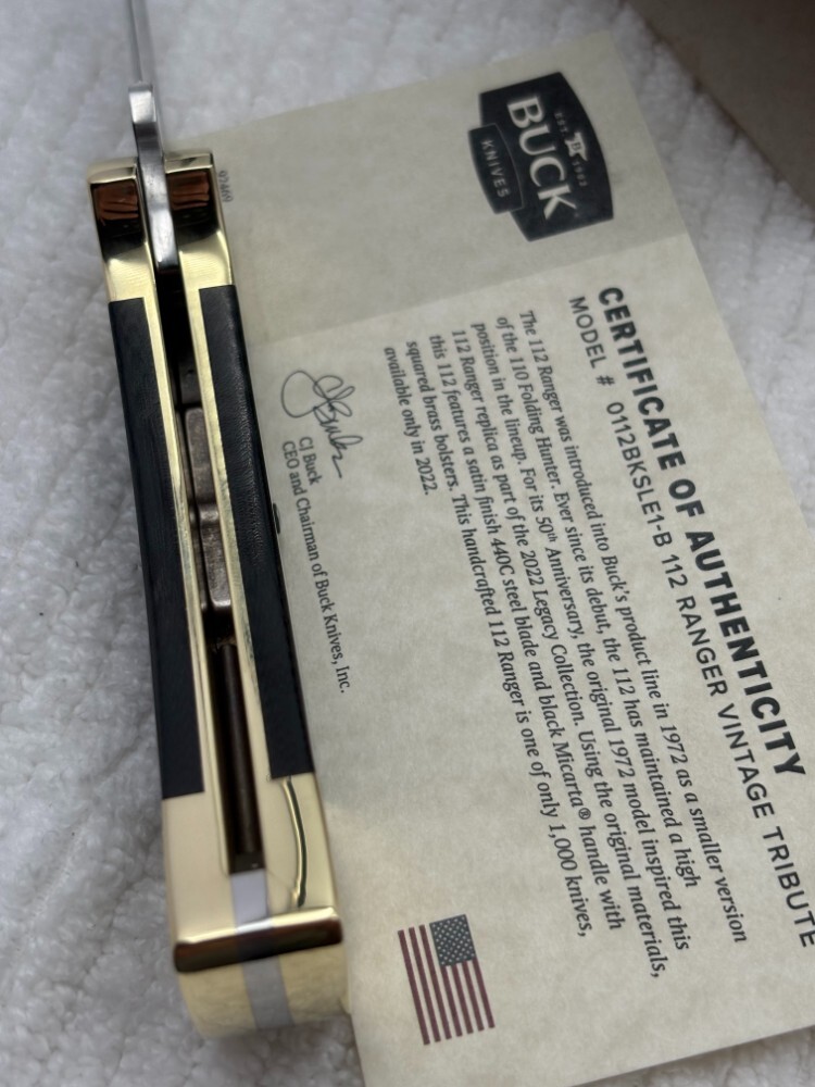 Buck 2022 Limited Edition Legacy 112 Ranger Folding Lock Back 1 / 1000 ...