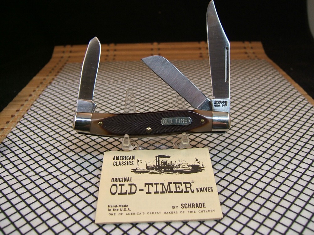 SCHRADE OLD TIMER 8OT SR. STOCKMAN VINTAGE USA CARBON STEEL NEW IN BOX ...