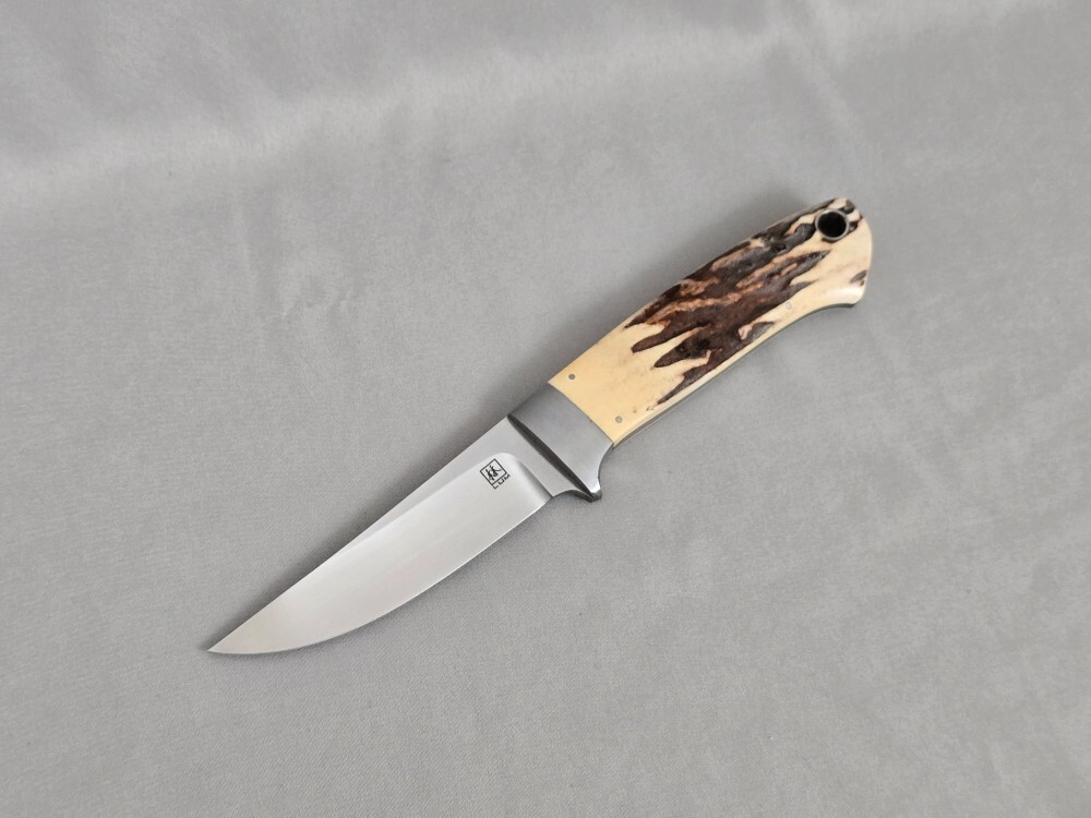 VINTAGE *RARE* BOB LUM CUSTOM FIXED BLADE STAG HANDLE HUNTING KNIFE!