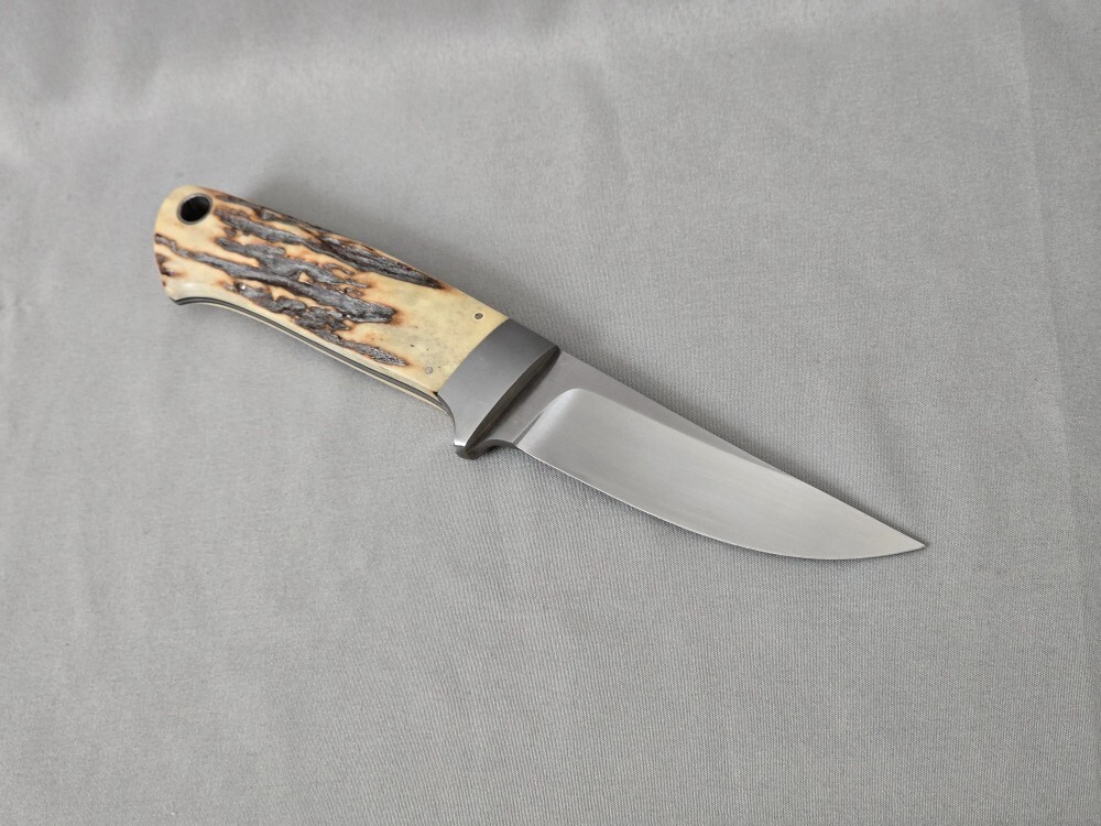 VINTAGE *RARE* BOB LUM CUSTOM FIXED BLADE STAG HANDLE HUNTING KNIFE!