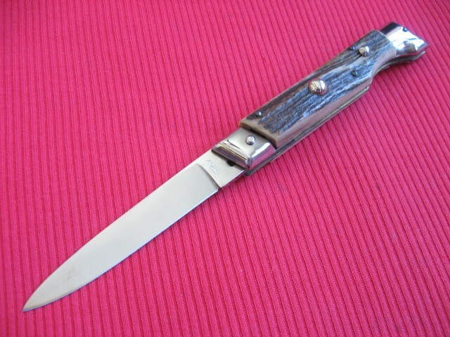 Vintage Italian STAG 8" Slant Bolster Switchblade Knife