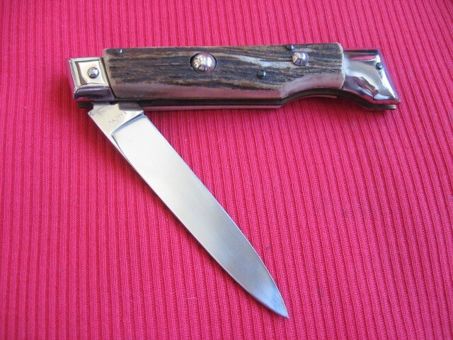 Vintage Italian STAG 8" Slant Bolster Switchblade Knife