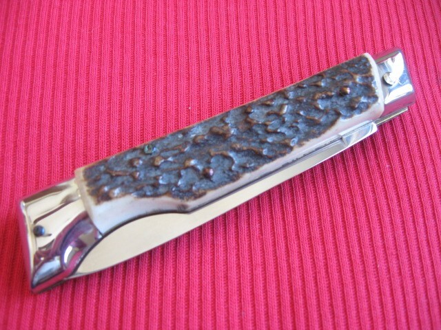 Vintage Italian STAG 8" Slant Bolster Switchblade Knife