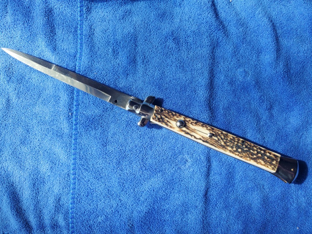Frank Beltrame 13'' / 33 CM Swivel Bolster Stiletto Bayonet Blade Stag ...