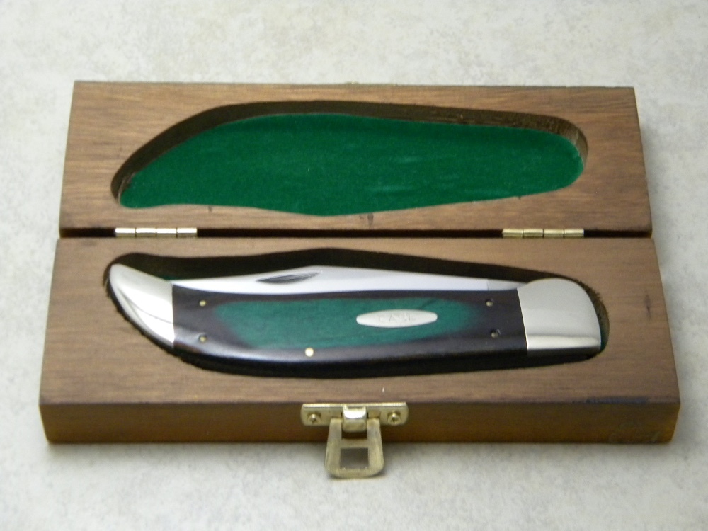 Case XX USA 1980's Earth Wood E172 SS Clasp Knife NIB