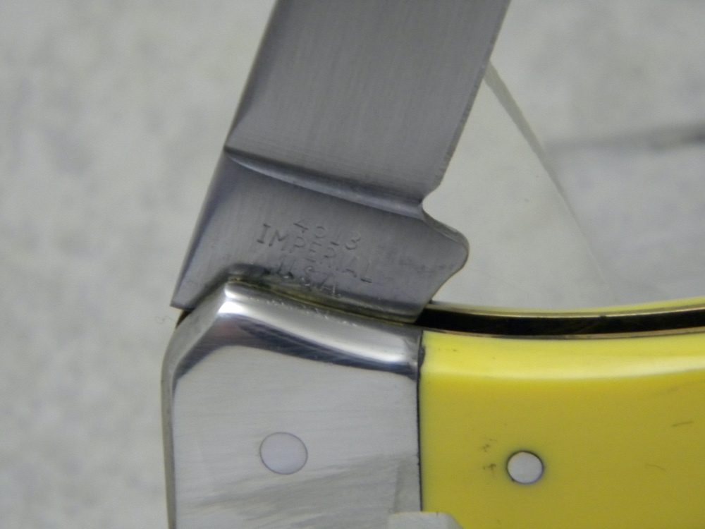 Imperial USA Stainless 4513 Frontier Yellow Lockback Knife NIB
