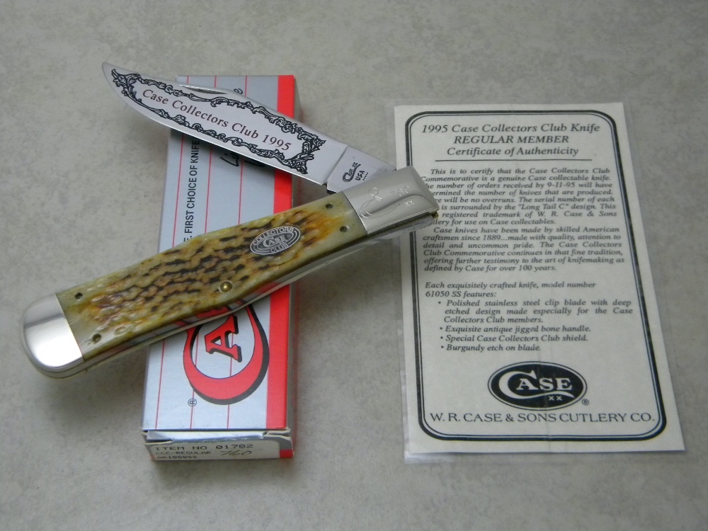 Case XX USA 5 Dot Bone 61050 SS 1995 Case Collector's Club Coke Bottle ...