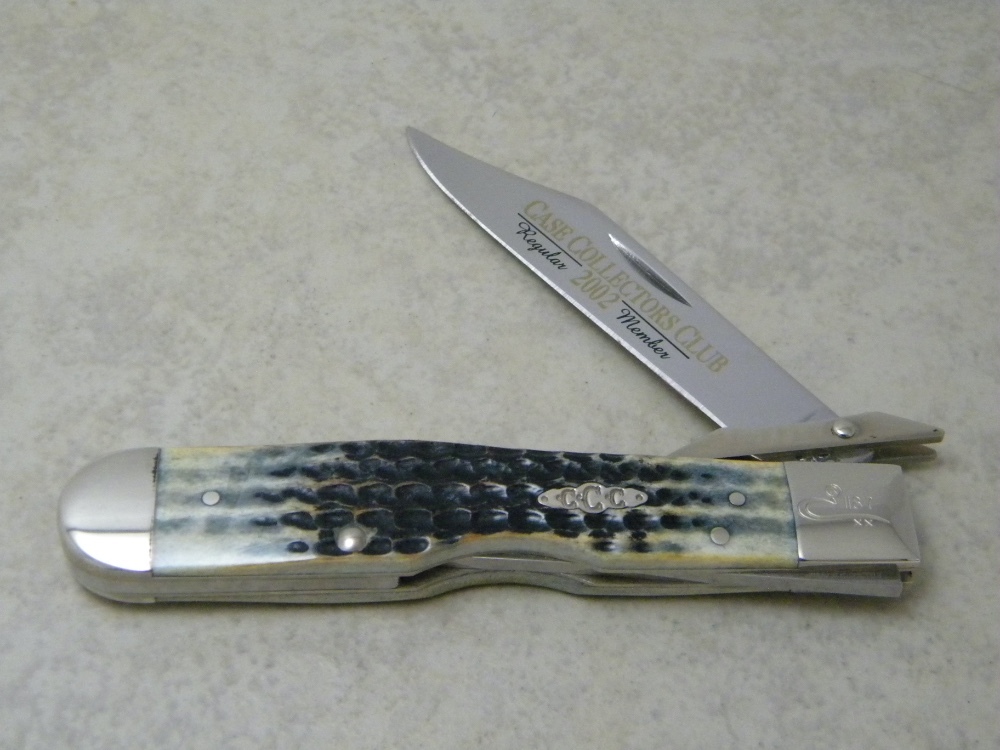Case XX USA 2002 Burnt Moss Bone 6111 1/2L SS Case Collector's Club ...