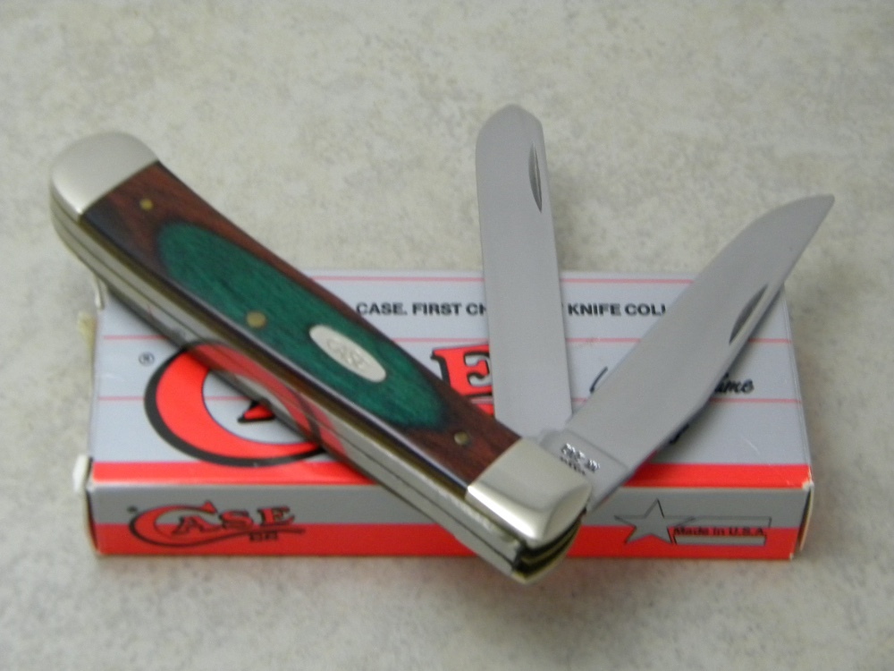 Case XX SS USA 4 Dot 1986 Earth Wood E254 SS Trapper Knife NIB