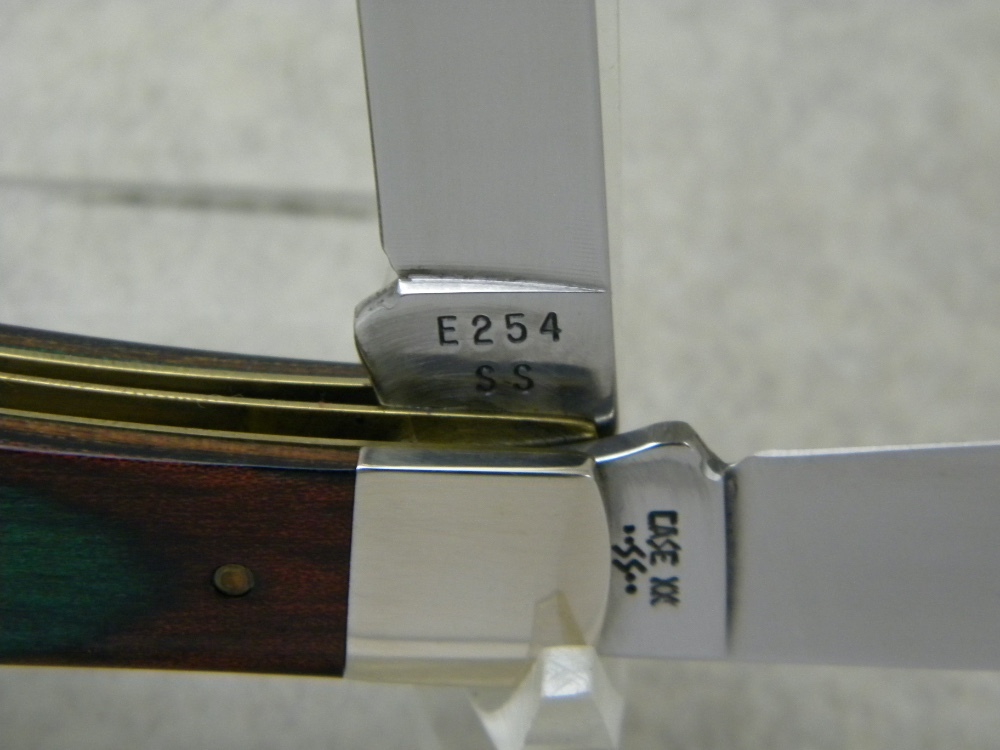 Case XX SS USA 4 Dot 1986 Earth Wood E254 SS Trapper Knife NIB