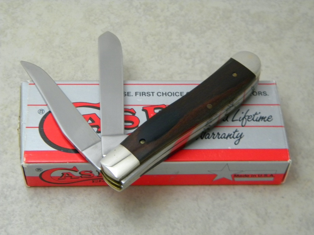 Case XX SS USA 4 Dot 1986 Earth Wood E207 SP SS Mini Trapper Knife NIB