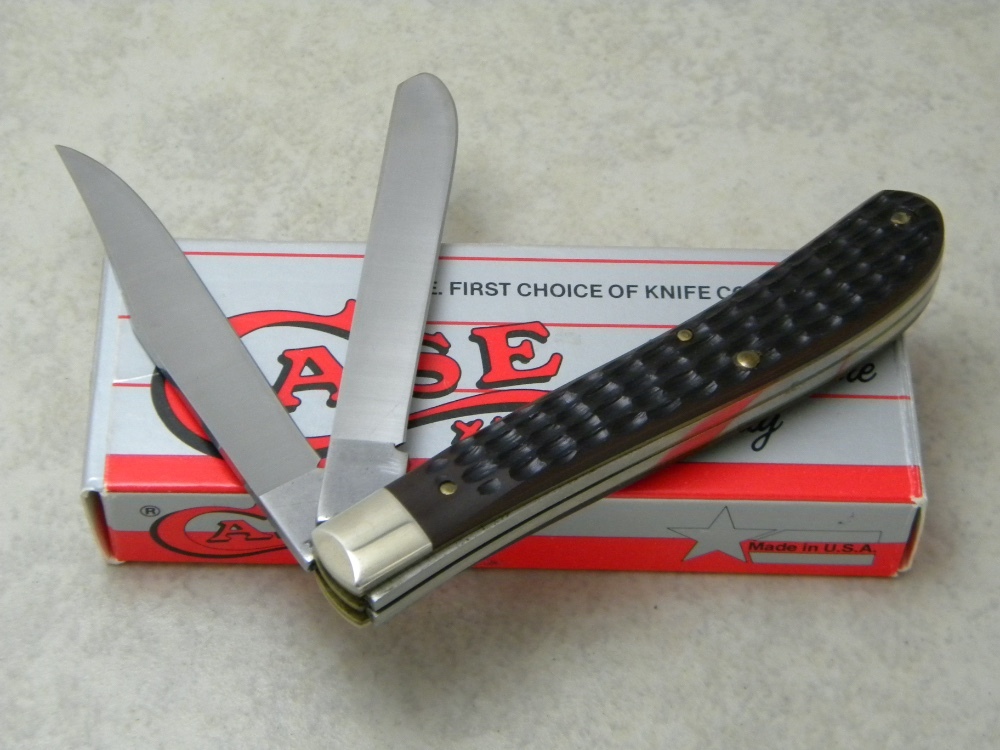 Case XX SS USA 1 Dot 1988 Delrin 62048 SS Slimline Trapper Knife NIB