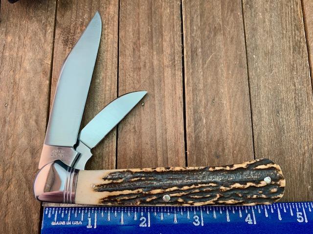 A.G.Russell Folding Hunter Sambar Stag Locking Main Blade Seki Japan ...