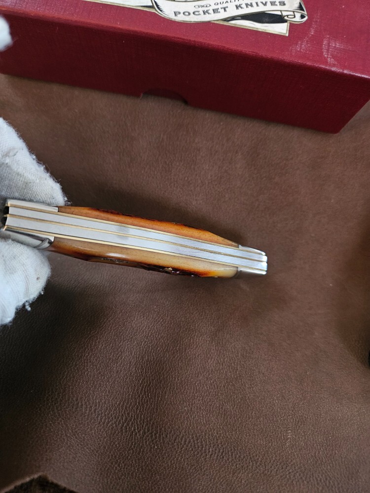Ridged Amber Bone Stag