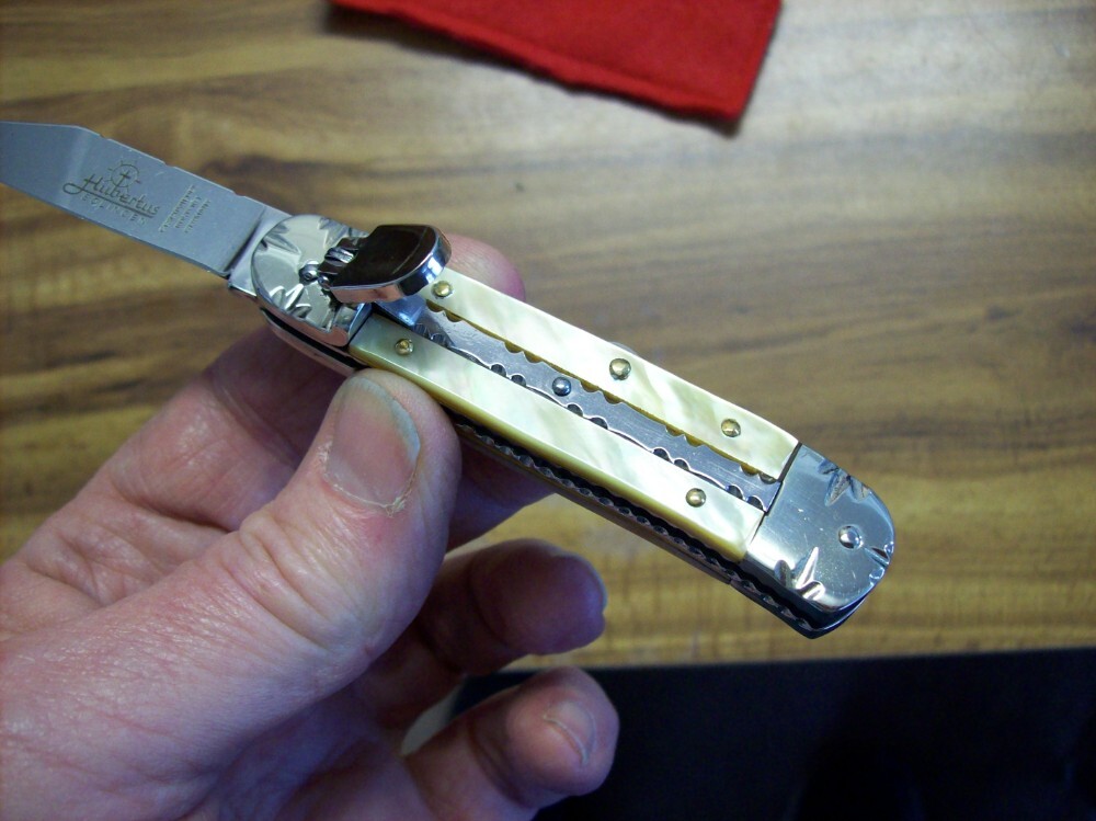 Hubertus Knife Solingen Germany Small Custom 08 Rare Gold Lip Pearl 1 ...