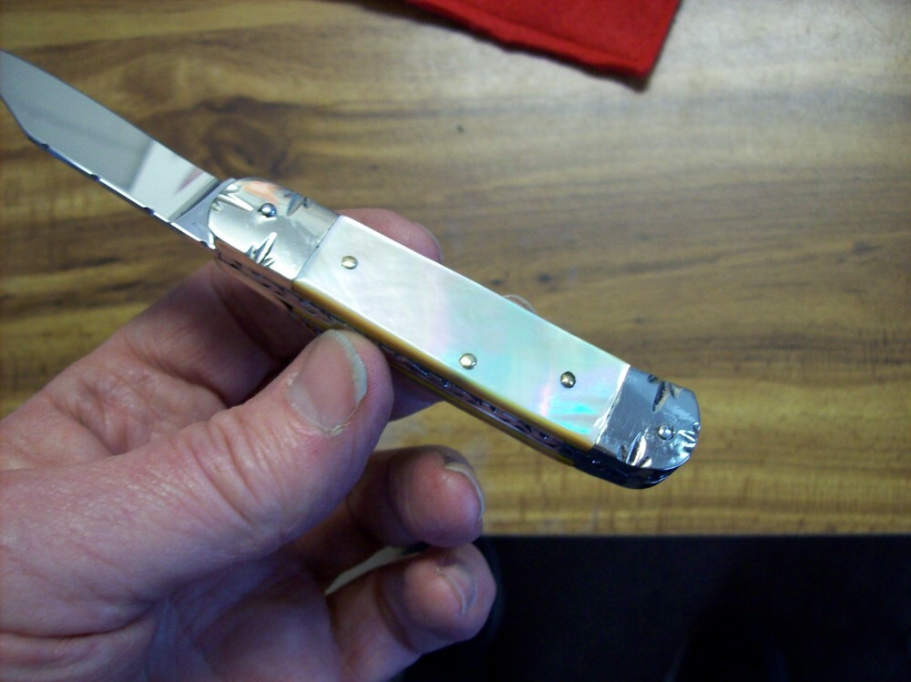 Hubertus Knife Solingen Germany Small Custom 08 Rare Gold Lip Pearl 1 ...
