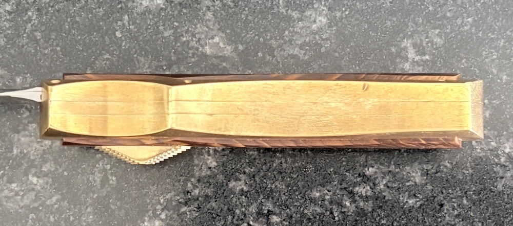 Burn Palm Viper Out The Front (OTF) Switchblade Knife, Brass Body ...