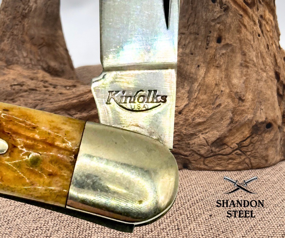 Kinfolks Center Swell Bone Handle 3 Blade Whittler Folding Pocket Knife ...