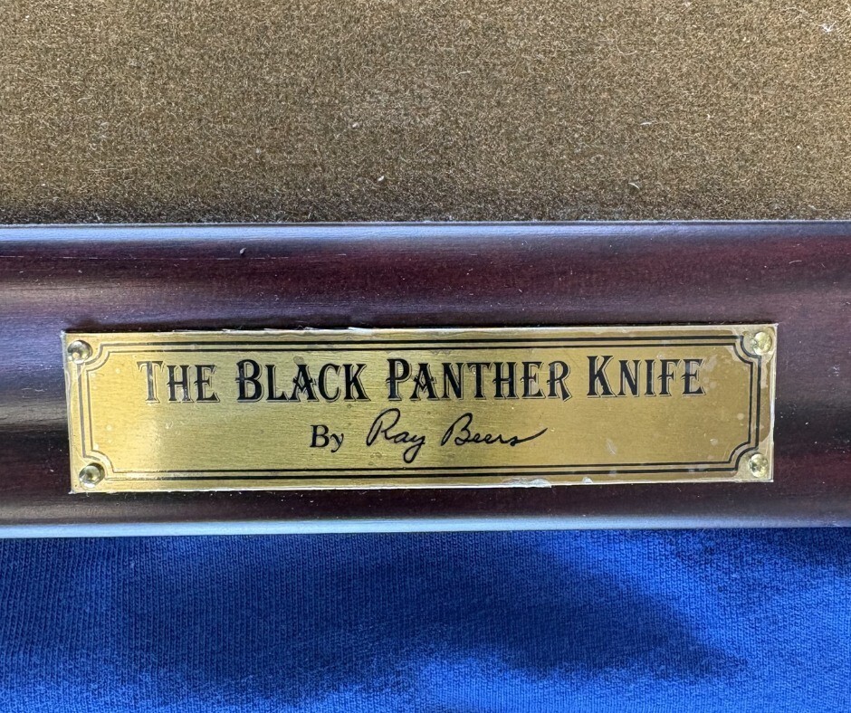 The Black Panther Knife By Ray Beers Franklin Mint Fixed Blade with Plaque