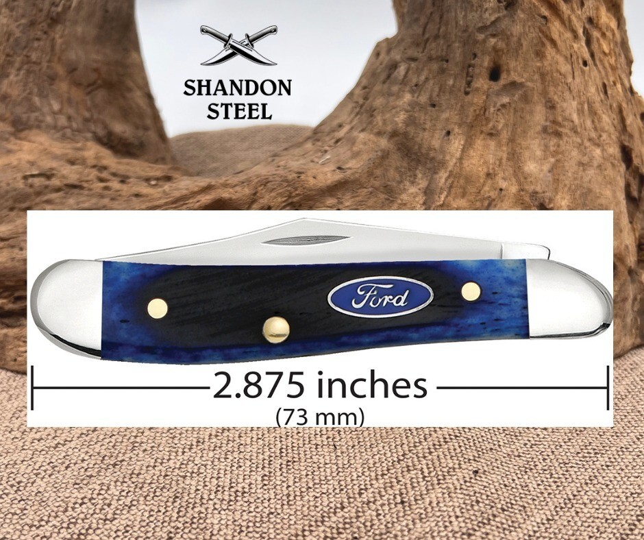Case XX USA Knives Ford Peanut Blue Bone Handle Stainless Pocket Knife ...