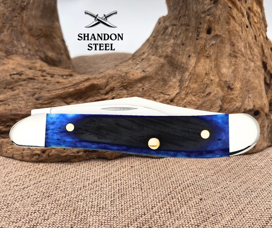 Case XX USA Knives Ford Peanut Blue Bone Handle Stainless Pocket Knife ...