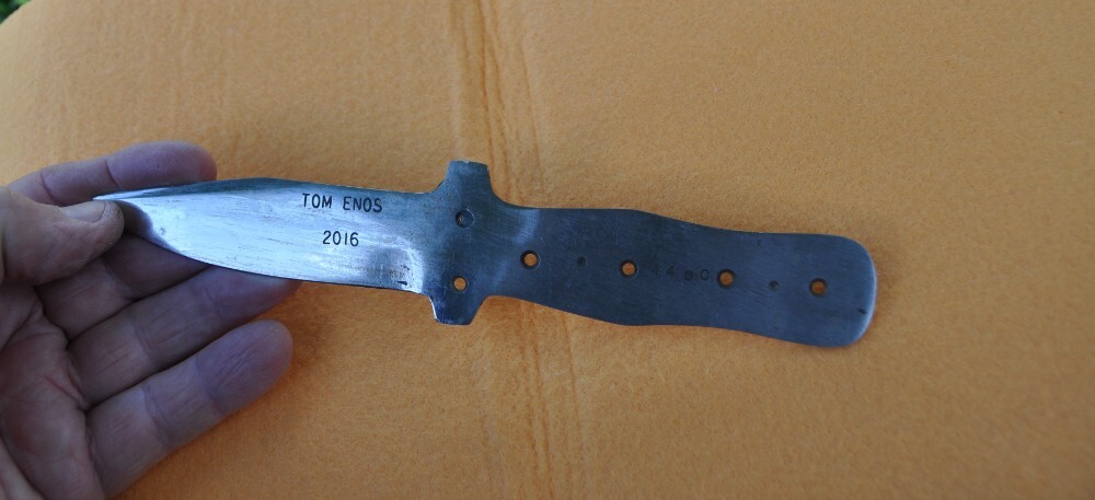 Tom Enos Guild Member Fixed 440c 8 1/2" Finished Blade Only Dated 2016 ...