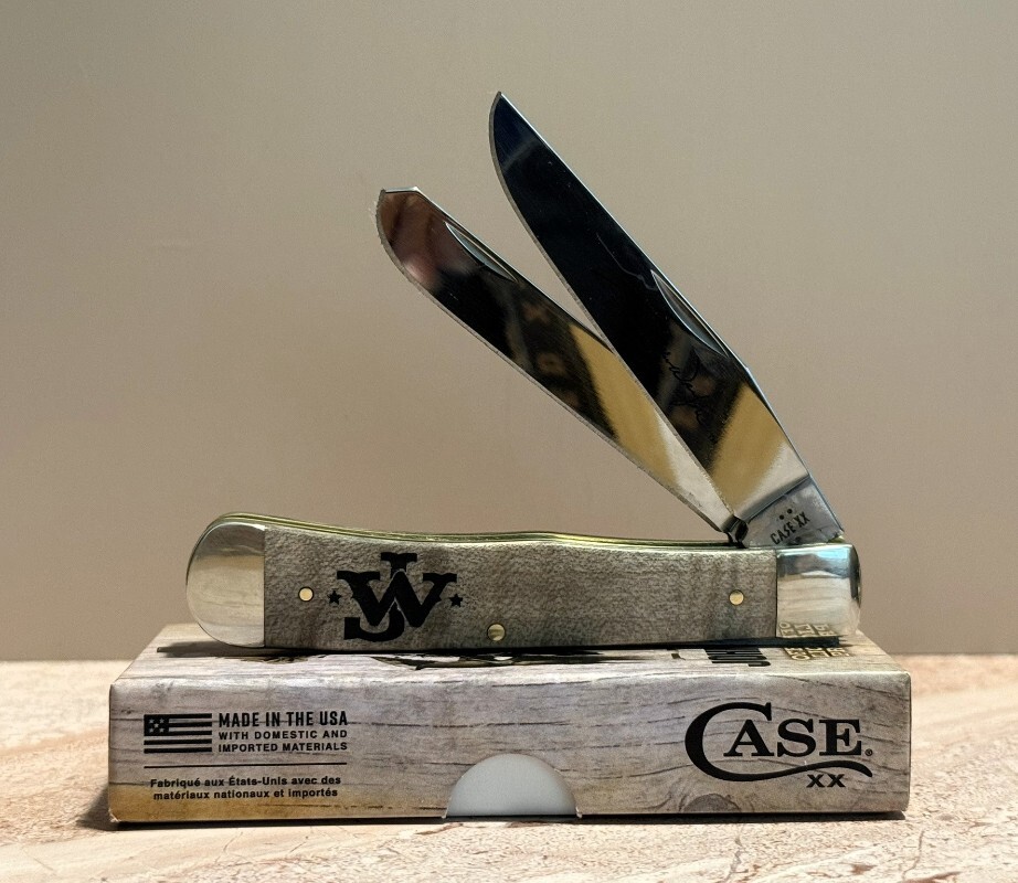 Case XX™ John Wayne Smooth Curly Maple Wood Trapper Stainless Pocket ...