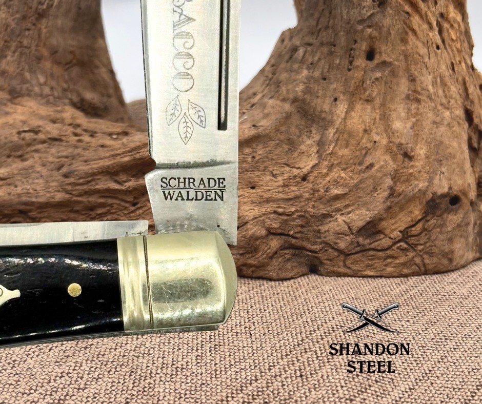 Schrade Walden Cigar Box Classics 2 Blade Tobacco Pocket Knife Black ...