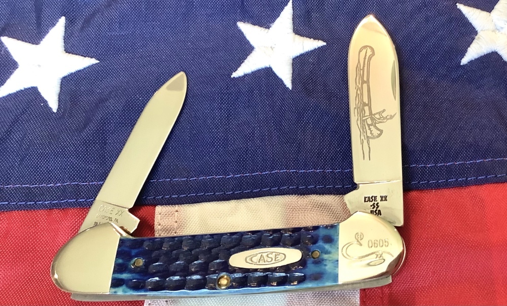 Case xx 1989 Canoe w/ Nice Blue Bone Handles (mdl# B62131 SS) with ...